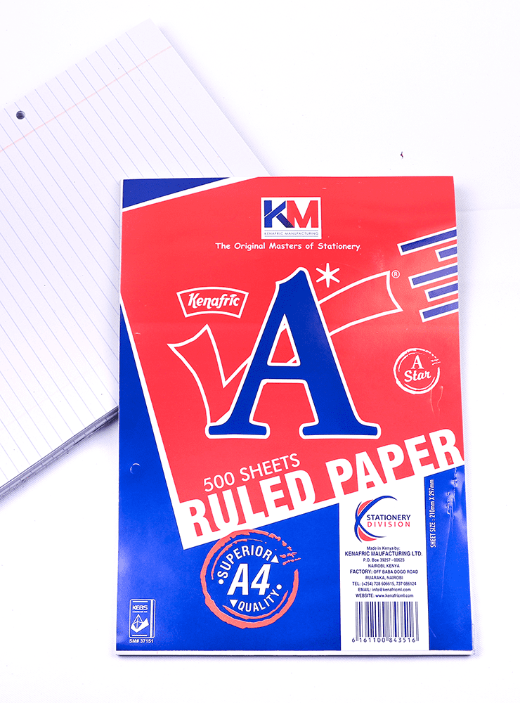 A4 Ruled Paper Kenafric Manufacturing Limited A4 Ruled Paper Kenafric Manufacturing Limited